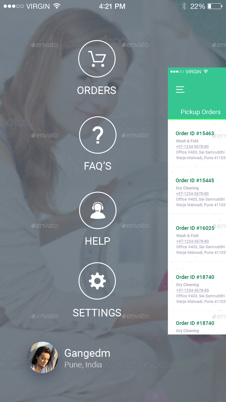 Laundry App UI Kit, Web Elements | GraphicRiver